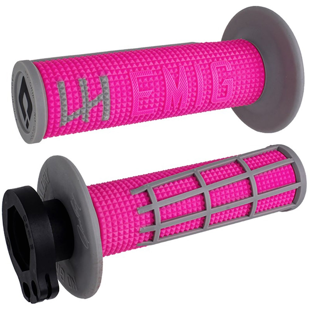 ODI PINK & GREY V2 EMIG 2.0 LOCK ON GRIPS
